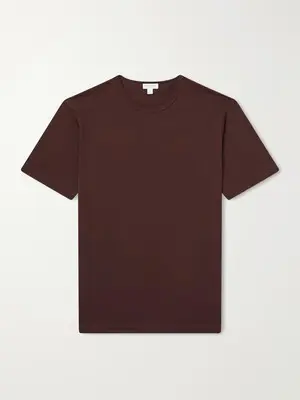 Sunspel Cotton-jersey T-shirt - Brown