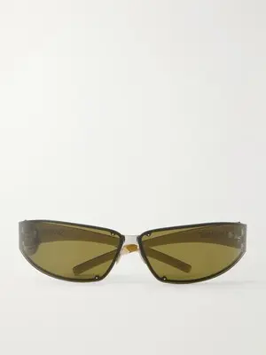 Saint Laurent Sl 963 Round-frame Injected -tone Metal Sunglasses - Silver