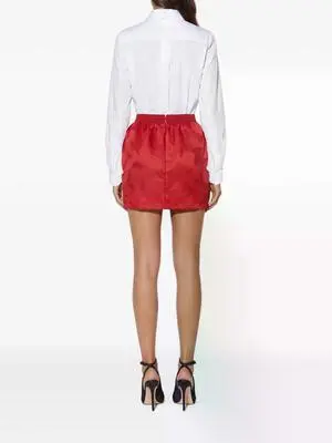 Elisabetta Franchi Cotton Poplin Shirt With Logo Details - White