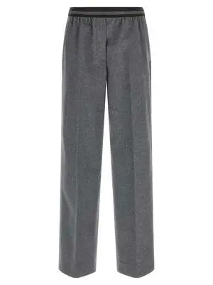 Miu Miu Velour Wool Pants - Gray