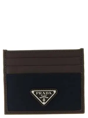 Prada Nylon Leather Cardholder - Blue