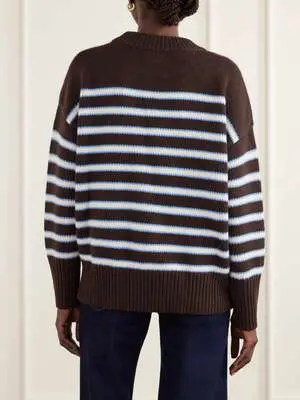 LA LIGNE Marin Striped Wool And Cashmere-blend Sweater