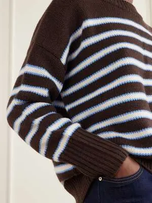 LA LIGNE Marin Striped Wool And Cashmere-blend Sweater