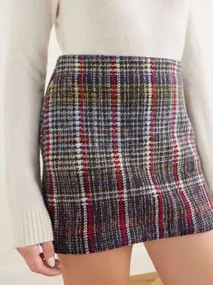 Missoni Checked Metallic Crochet-knit Mini Skirt