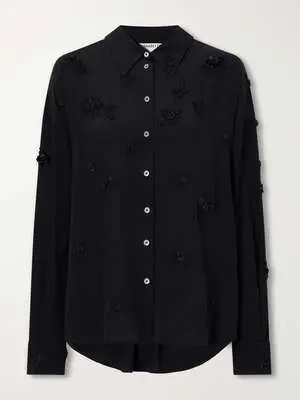 Bernadette Everett Floral-embellished Silk Shirt