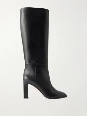 AQUAZZURA Sellier 85 Leather Knee Boots - Black