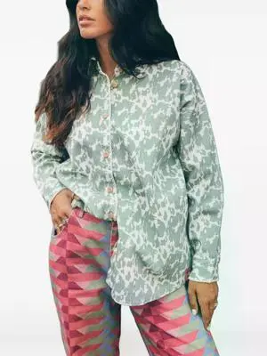 FAVORITE PEOPLE Crush Cow-pattern Cotton Shirt