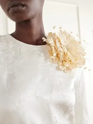 Bernadette Wild Rose Embellished Crepe Brooch