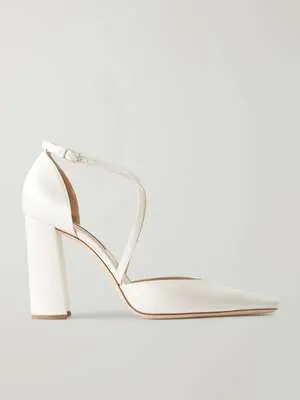DANIELLE FRANKEL Joan 100 Satin Pumps - Ivory
