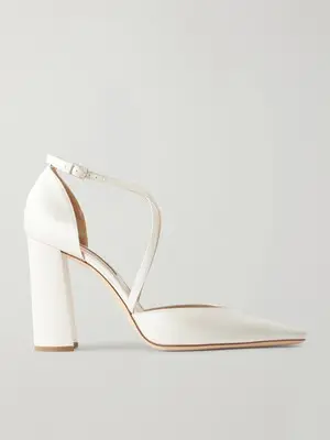 DANIELLE FRANKEL Joan 100 Satin Pumps - Neutrals