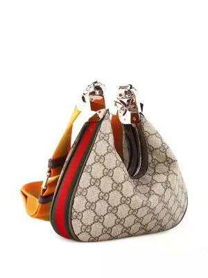 Gucci Attache Shoulder Bag Gg Coated Canvas Small Hobo Bag - Brown