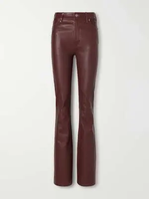 FRAME The Leather Reboot High-rise Flared Pants