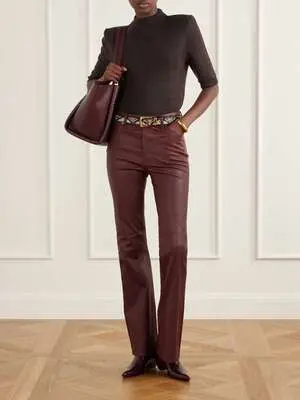 FRAME The Leather Reboot High-rise Flared Pants