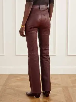 FRAME The Leather Reboot High-rise Flared Pants