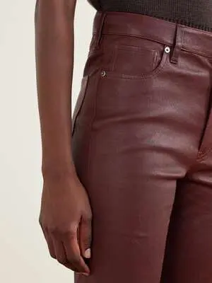 FRAME The Leather Reboot High-rise Flared Pants