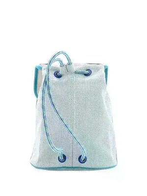 Hermès Les Cabanes Embroidered Toile Backpack