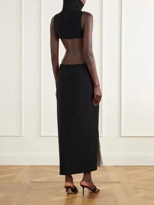 COURREGES Cut-out Crepe Maxi Dress