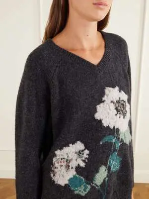 Bernadette Kane Brushed Intarsia-knit Sweater