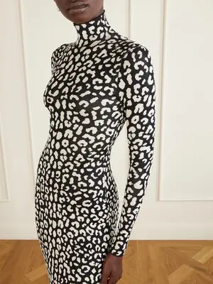 Carolina Herrera Leopard-patterned Stretch-silk Jacquard Maxi Dres