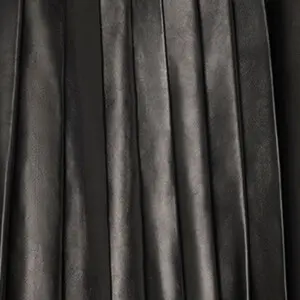 Burberry Leather Pleated Midi Skirt