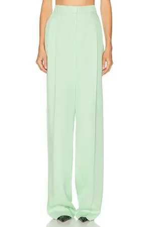 TOM FORD High Waist Wide Leg Pleated Pant In Mint - Pale Mint