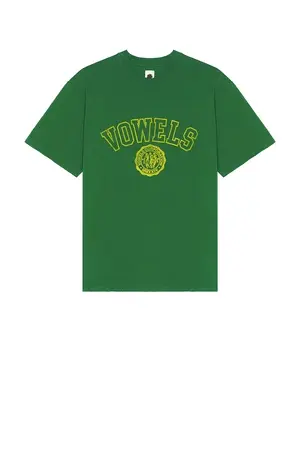 VOWELS Faded Collegiate Tee - Green