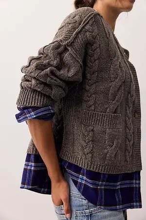 Free People We The Free Highland Flannel Lined Cardigen