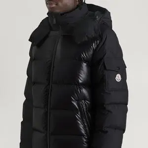 Moncler Maya Mixed Materials Padded Jacket - Black