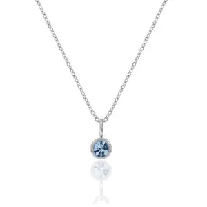 A WEATHERED PENNY Silver / Blue Silver Birthstone Necklace March - Silver/blue
