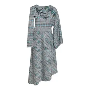 ARTISTA Selena Asymmetric Midi Dress - Blue/grey