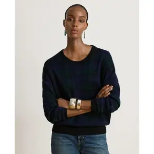 Ralph Lauren Black Watch Plaid Wool Crewneck Sweater