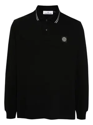 Stone Island Polo Shirt With Logo - Black
