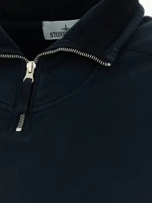 Stone Island Quarter-zip Funnel Neck Sweatshirt By