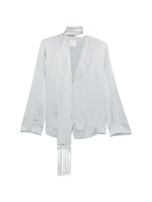 FORTE_FORTE Silk Satin Shirt - Grey