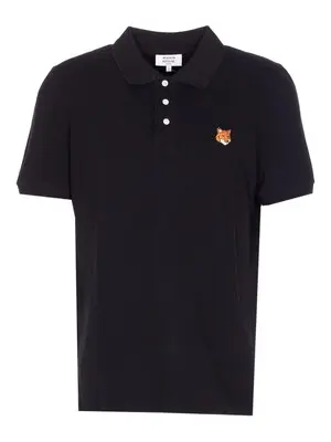 Maison Kitsuné Fox Head Cotton Polo Shirt - Black