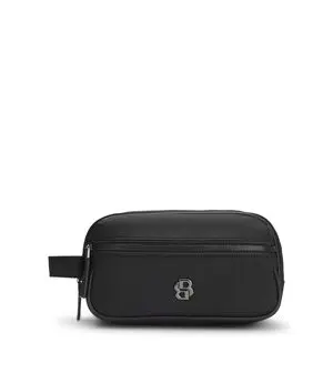 BOSS Structured Twill Toiletry Case With Logo