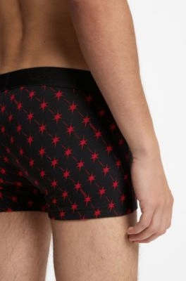 Hugo Three-pack Of Stretch-cotton Trunks With Logo Waistbands
