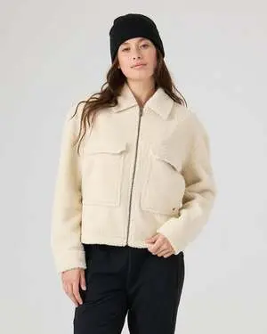 Roxy Amelia Cropped Boucle Jacket - Fog