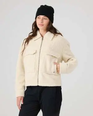 Roxy Amelia Cropped Boucle Jacket - Fog