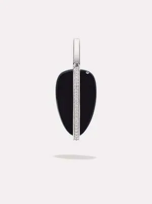 BY PARIAH Small Diamond Pebble Pendant | Black Onyx & White