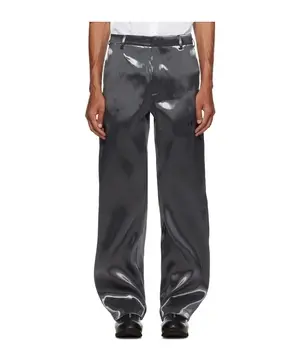HELIOT EMIL Liquid Metal Trousers - Silver