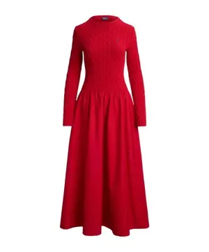 Polo Ralph Lauren Cable-knit Maxi Dress - Red