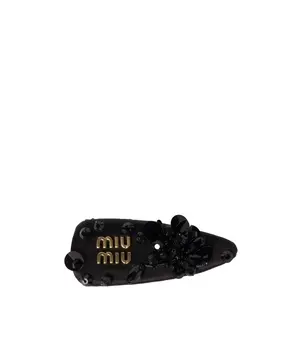 Miu Miu Logo-lettering Hair Clip - Black