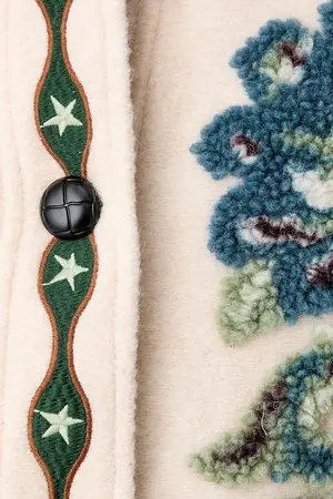 Farm Rio Floral-embroidered Button-up Jacket