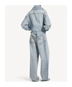 Balenciaga Standing Collar Boxy Jacket In Bleach
