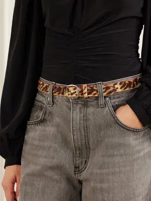 Isabel Marant Étoile Leopard-print Calf Hair Belt