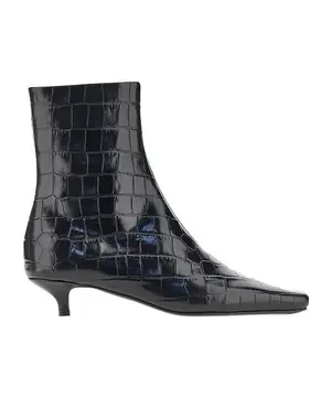 TOTEME Croc-effect Pointed-toe Boots - Black