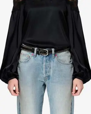 Isabel Marant Étoile Sparkling Rhinestone Leather Belt