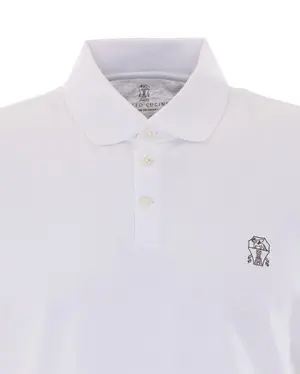 Brunello Cucinelli Logo-embroidered Polo Shirt