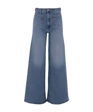 MOTHER Undercover Patch Pocket Wide-leg Jeans - Blue